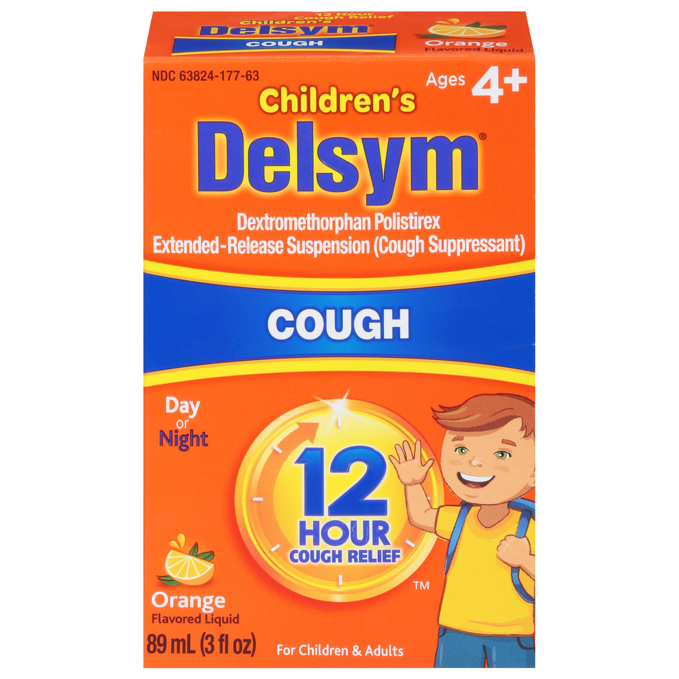 Delsym Children's Orange Flavored Liquid Cough Relief 3 fl oz ...