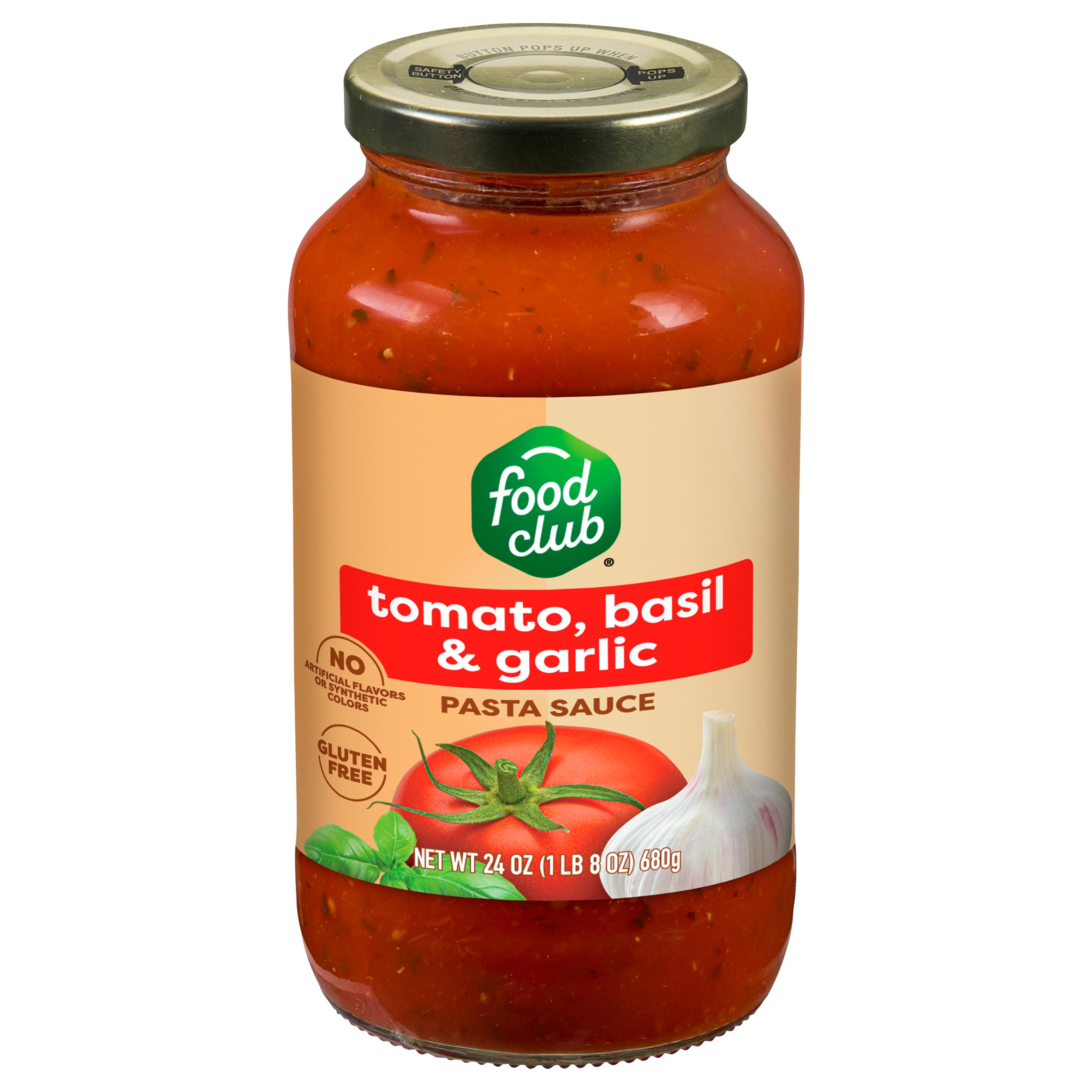 Food Club Tomato, Basil & Garlic Pasta Sauce 24 oz – Champagne's Marche