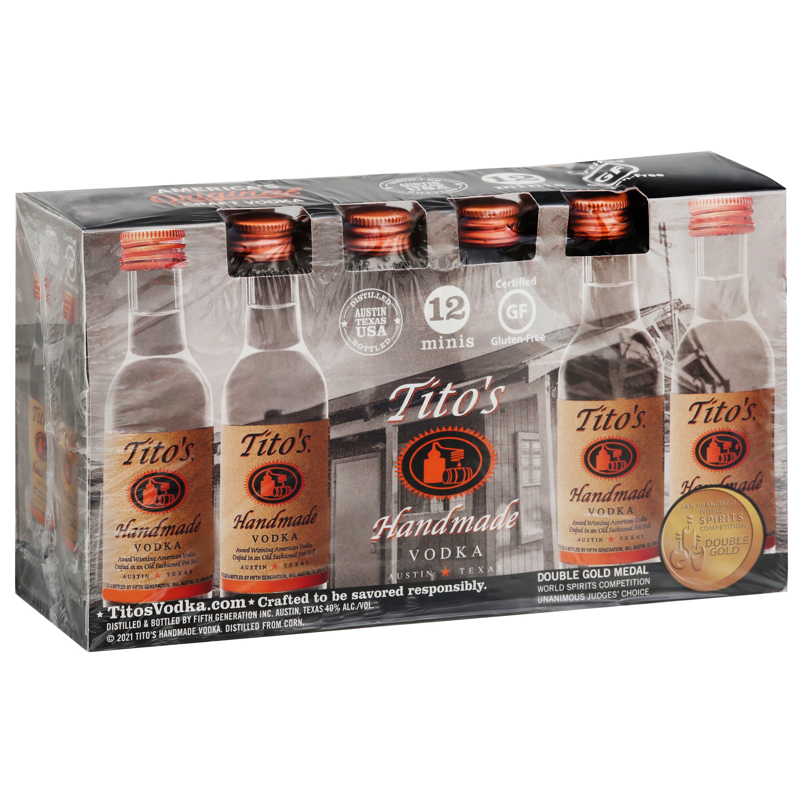 Tito's Minis Handmade Vodka 12 - 50 ml Bottles – Champagne's Marche