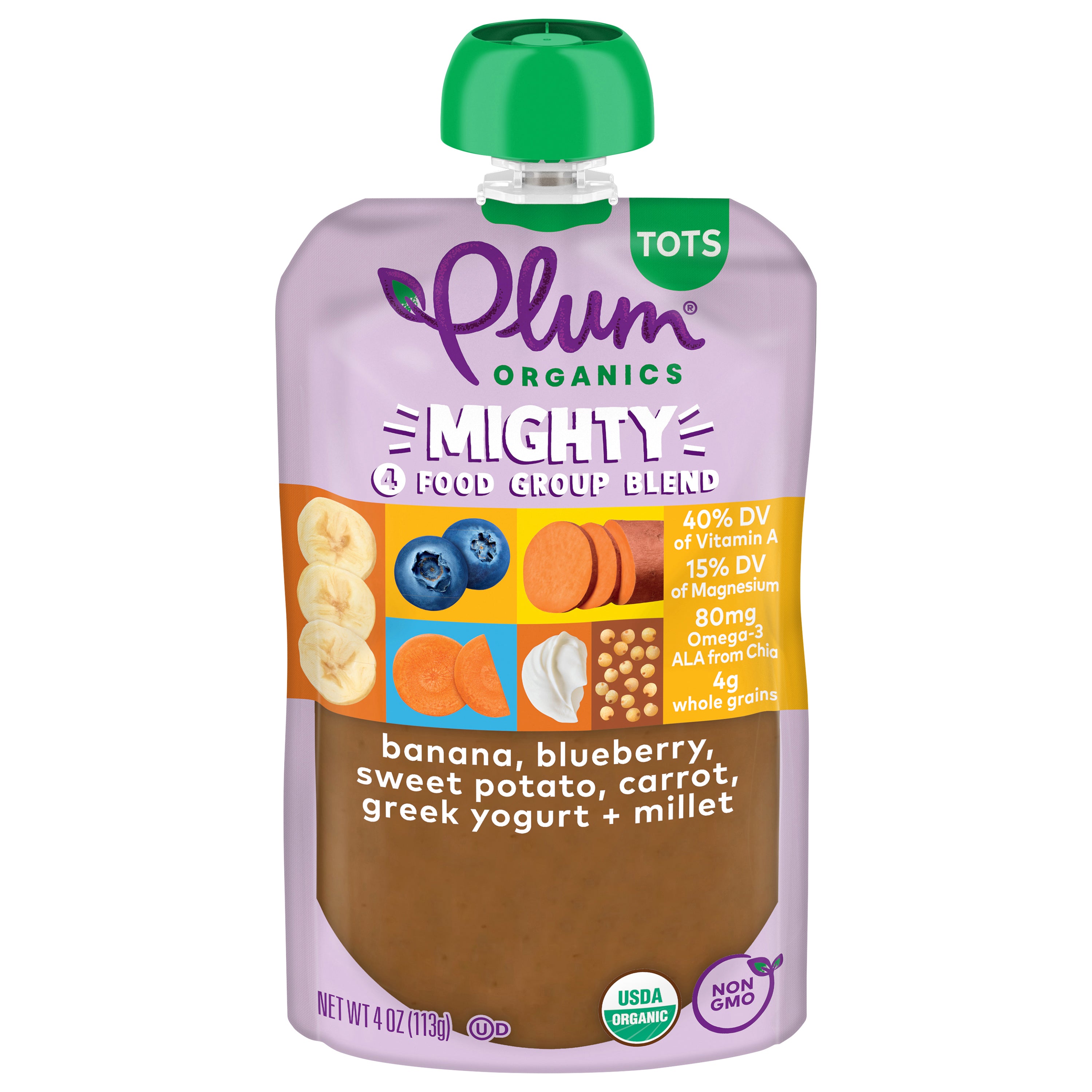 Plum Organics® Mighty 4 Food Group Blend Banana, Blueberry, Sweet Pota ...