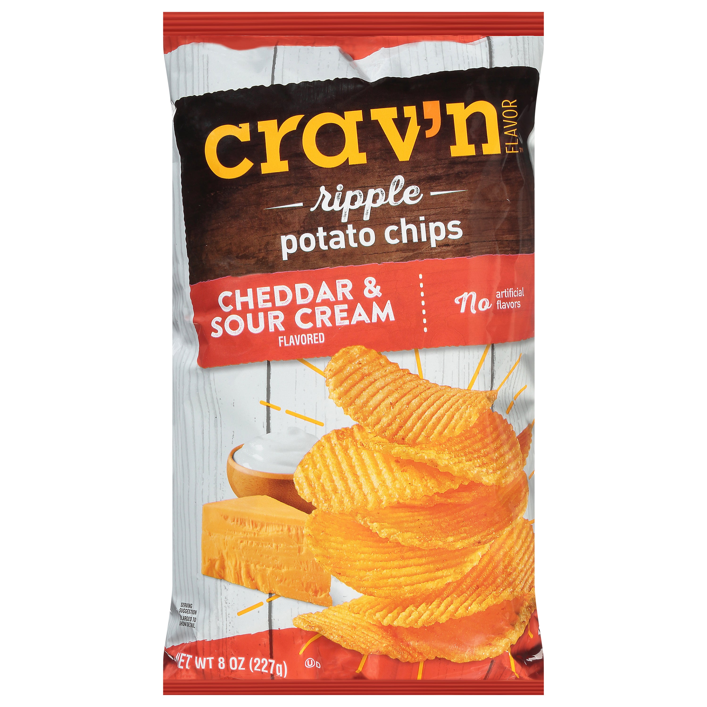 Crav'n Flavor Ripple Cheddar & Sour Cream Potato Chips 8 oz – Champagne ...